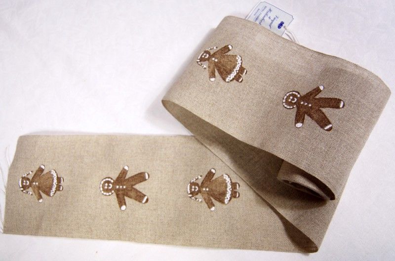 Bande à Broder Lin Fonçé Avec Motif Pain D'epice - Tissus à Broder ...